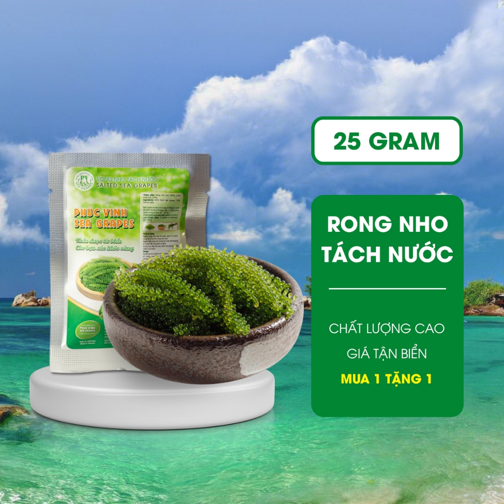 Rong Nho Tách Nước Phúc Vinh siêu rẻ túi 25 gram, MUA 1 TẶNG 1 - rong ...