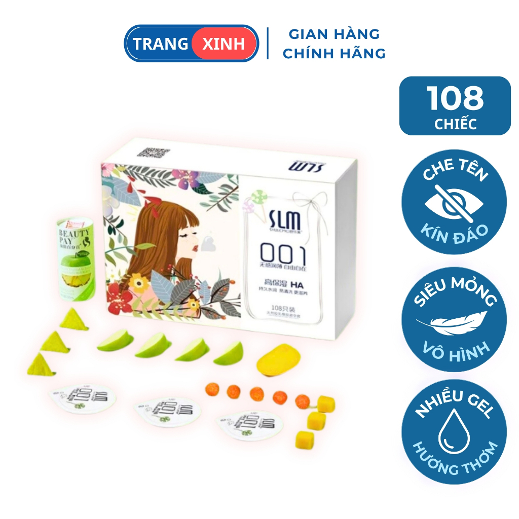 Bao cao su SLM 001 cực siêu mỏng, nhiều gel bôi trơn, nội đia Trung cao ...