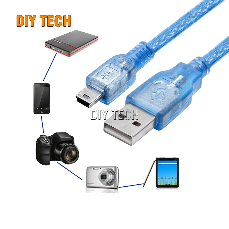 Cáp MP3 USB mini 30cm 1.5m 3m 5m cho Arduino Nano 3.0 USB sang mini USB ...