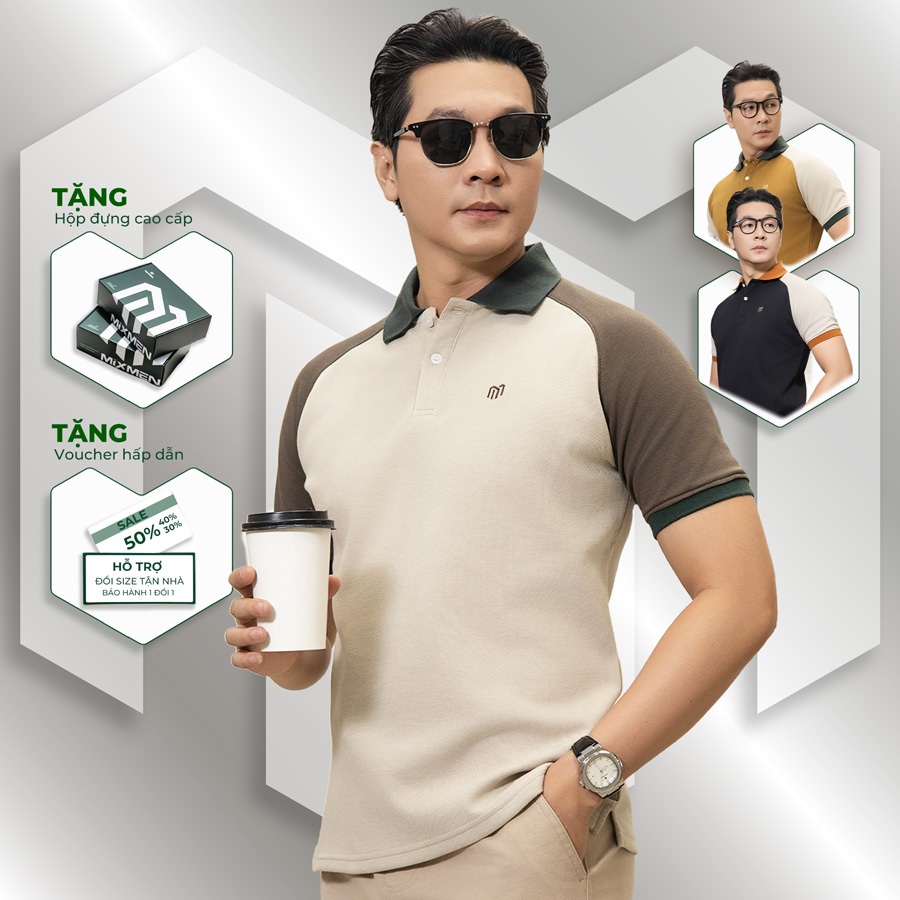 Áo Polo Nam Mixmen HCM M-601 vải cá sấu cotton interlock xuất xịn, chuẩn form, nam tính, thanh ...