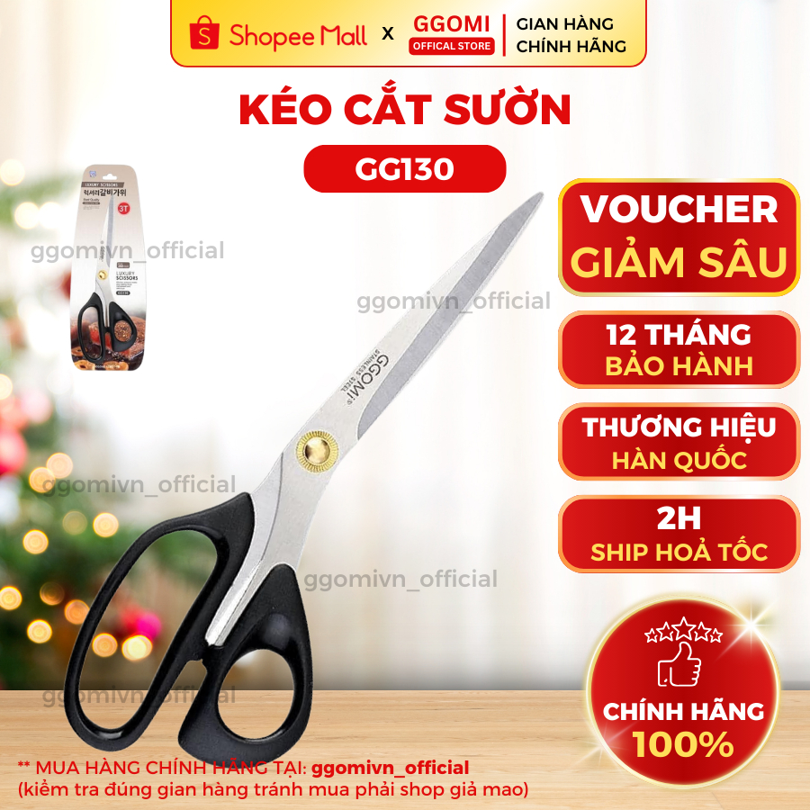 Kéo cắt sườn Ggomi GG130 chuyên dụng Hàn Quốc, thép không gỉ | Shopee Việt Nam