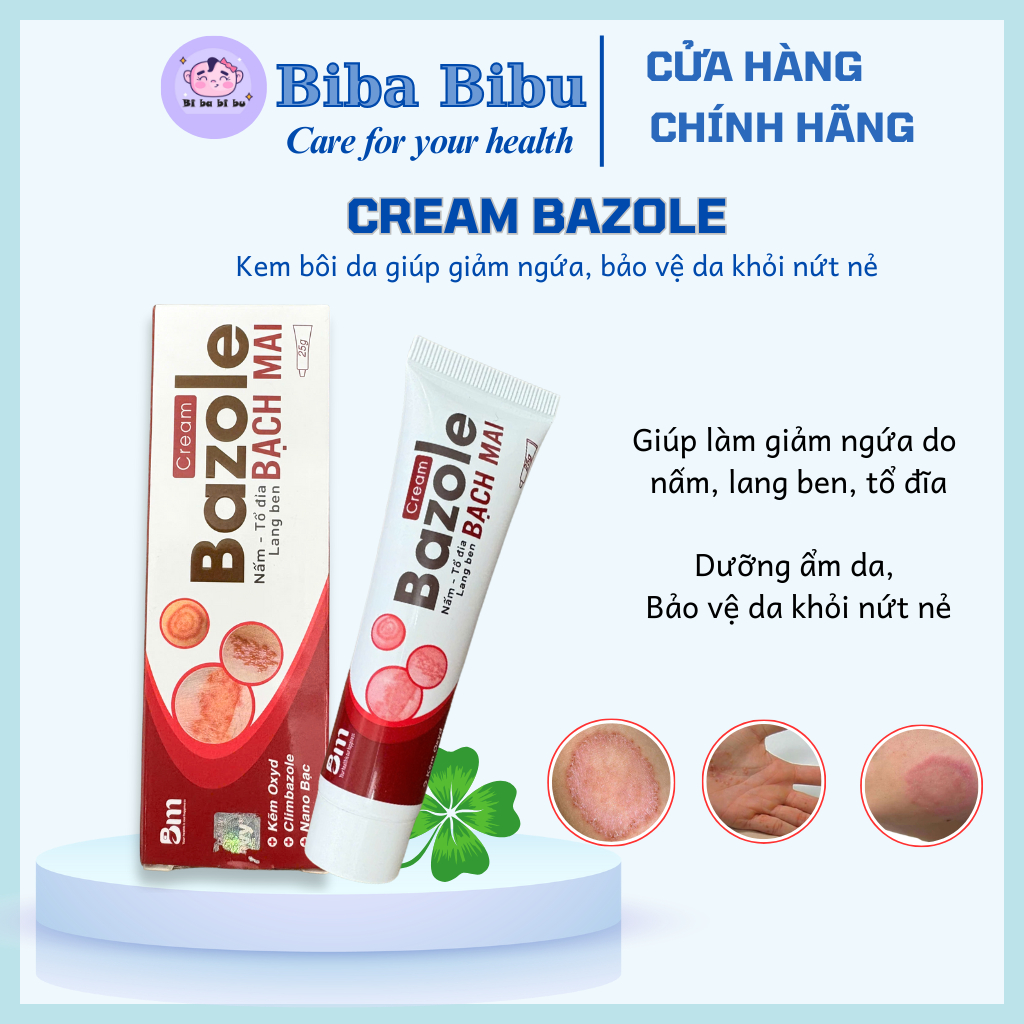 Kem Bôi Da Bazole Bạch Mai - Giúp Làm Giảm Ngứa, mẩn đỏ, nấm da, lang ...