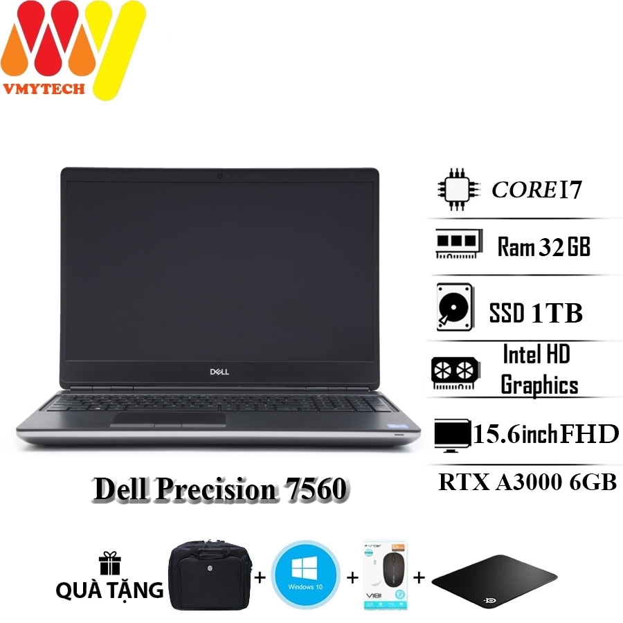 Dell Precision 7560 Core i7 11850H, Ram 32GB, SSD 1TB, RTX A3000 6GB ...
