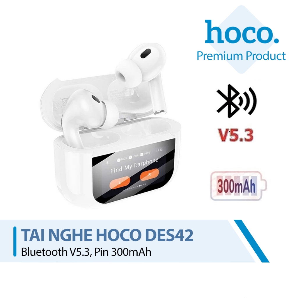 Tai nghe Bluetooth V5.3 Hoco DES42 pin 300mAh màn hình hiển thị cảm ứng ...
