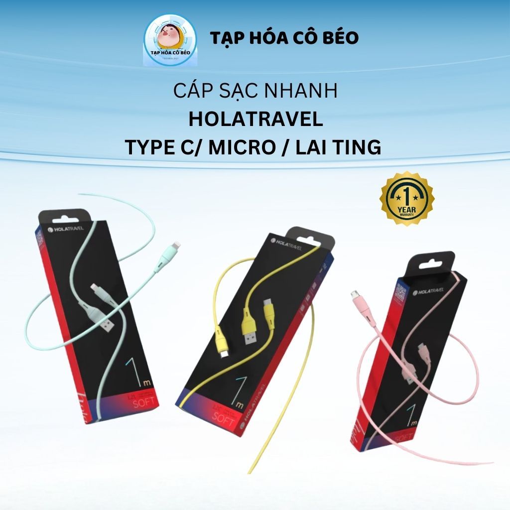 Cáp Sạc Nhanh HolaTravel - Laining, Type-C, Micro USB, Sạc Siêu Tốc ...
