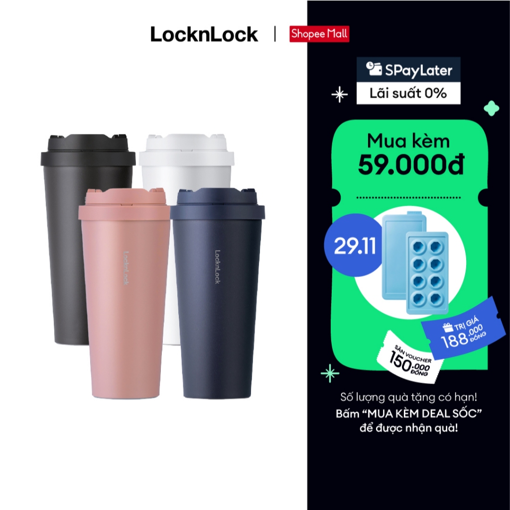 Bình giữ nhiệt Lock&Lock Energetic one-touch thép không gỉ 316L 550ml và 400ml - LHC3249 (4 màu ...