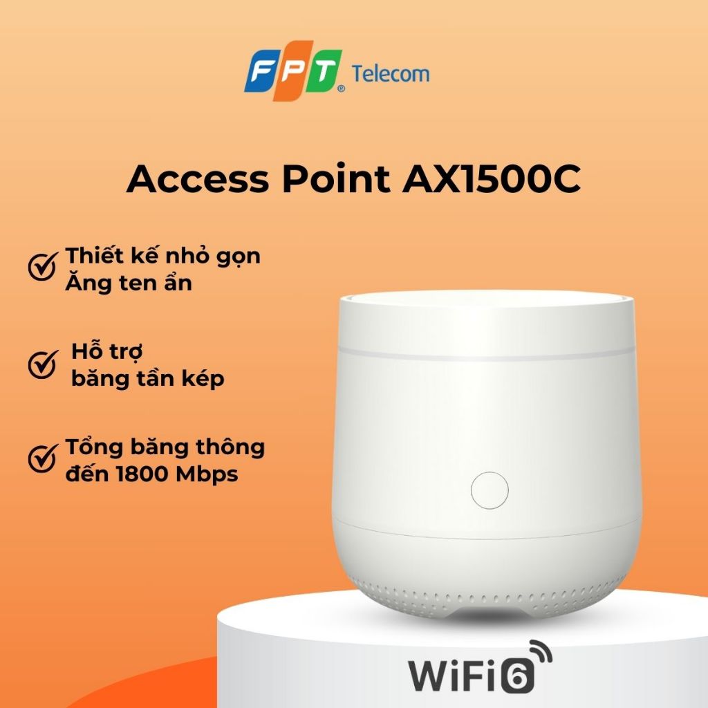 Access Point AX1500C hỗ trợ Wifi 6 với tốc độ lên đến 1800 Mpbs ...
