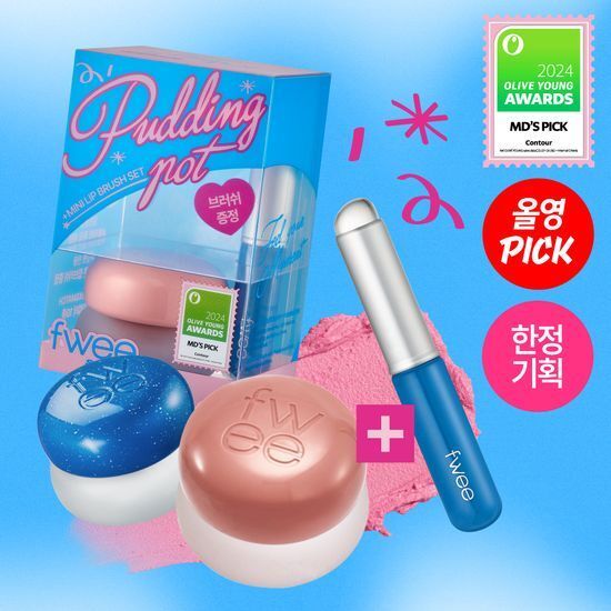 💚OLIVE YOUNG AWARDS 2024💚SET SON BÙN FWEE Lip & Cheek Blurry Pudding Pot (+ Mini Lip Brush ...