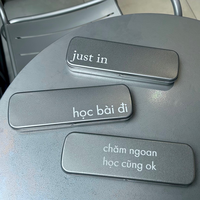 Hộp bút inox size bé in chữ - thiết kế bởi chữ tình | Shopee Việt Nam