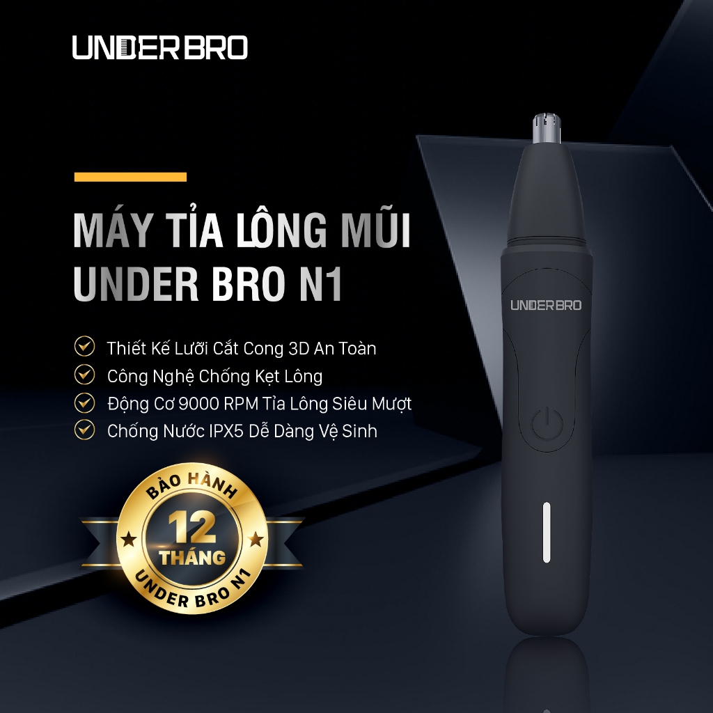 Máy Tỉa Lông Mũi Under Bro N1 Động Cơ 9000 RPM Lưỡi Cắt Cong 3D An Toàn ...