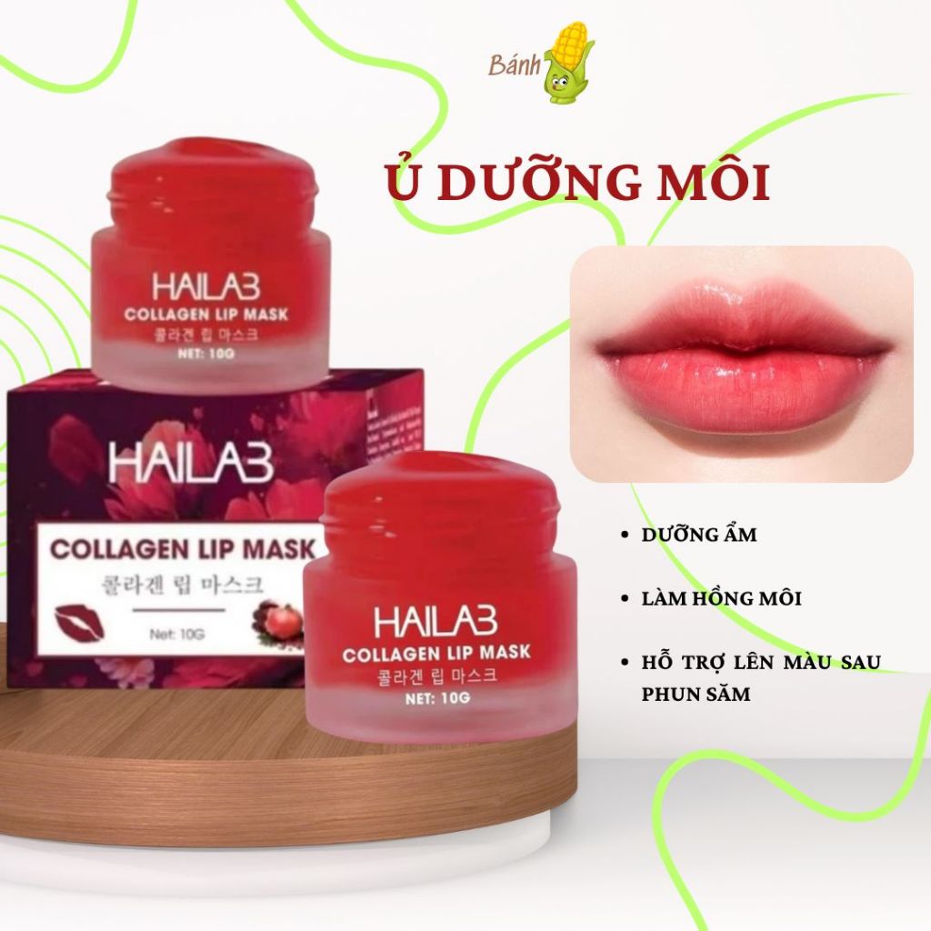 Ủ Dưỡng Môi Lựu Đỏ Collagen Hàn Quốc HaiLaB 10g, Son Dưỡng Môi, Hồng ...