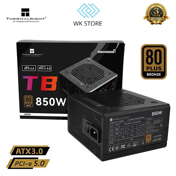 Nguồn máy tính Thermalright TB-850S 850W | 80 Plus Bronze, ATX 3.0, PCIE 5.0 | Bảo hành 36 Tháng ...
