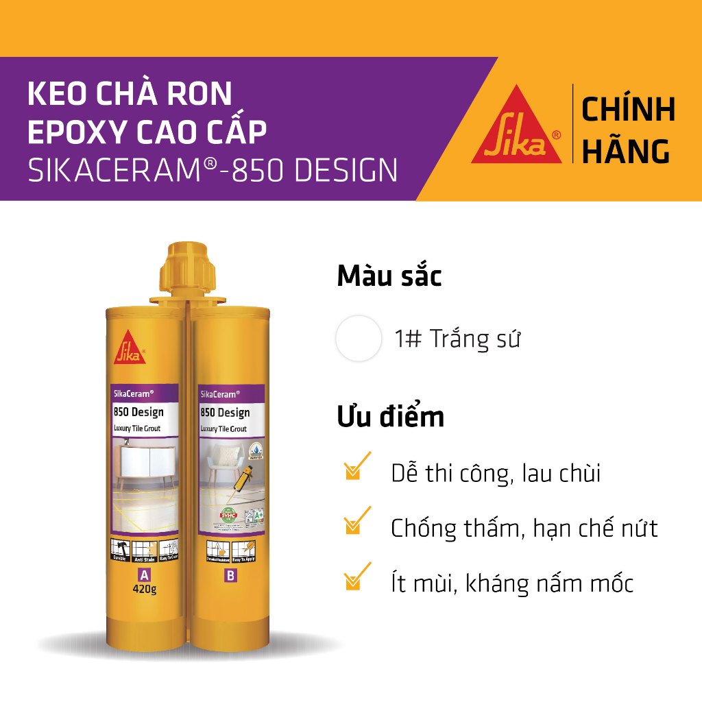 Sika - Keo chà ron epoxy cao cấp hai thành phần SikaCeram ® - 850 ...