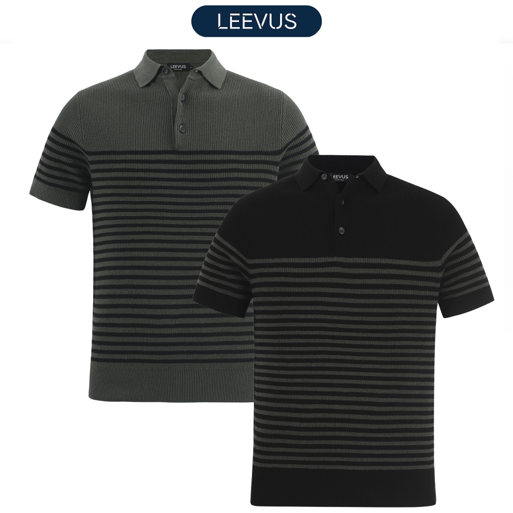 [TẶNG HỘP CHO ĐƠN TỪ 499K]Áo Polo nam LEN DỆT KIM cotton Block Stripes ...