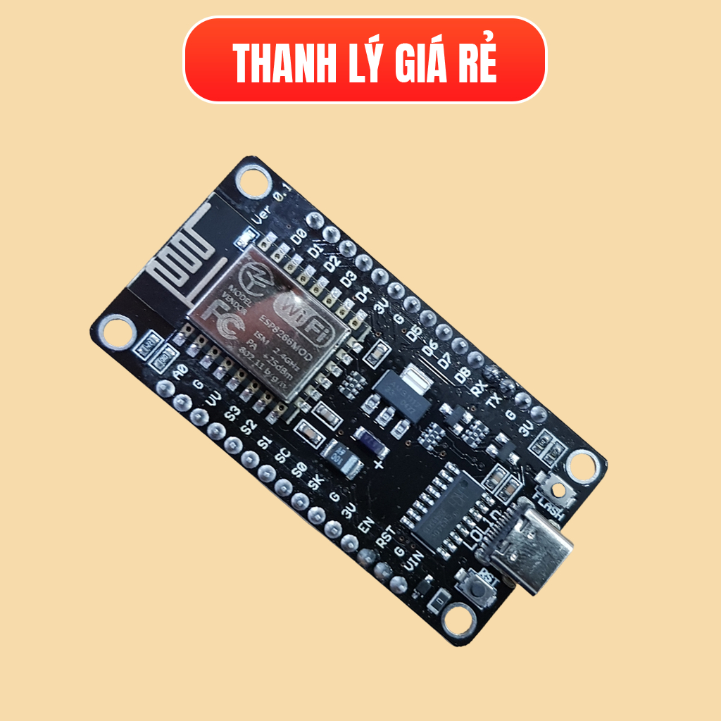 [THANH LÝ] Arduino ESP8266 NodeMcu Lua WiFi V3 CH340 cổng nạp Type-C ...