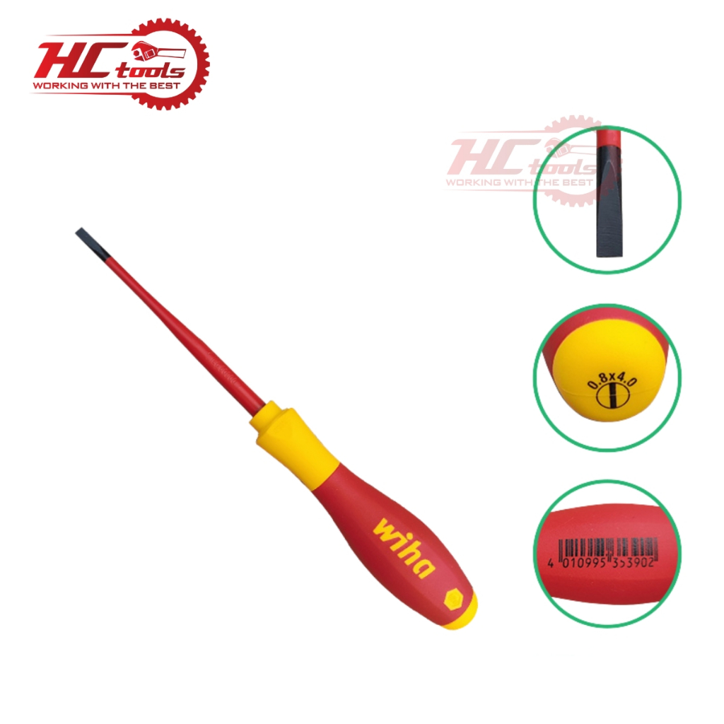 Tô vít 2 cạnh 4 ly cách điện 1000V Wiha 35390 Made In Germany Chính ...