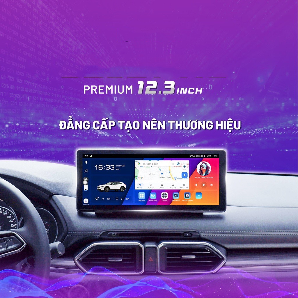 Màn hình Android ô tô OLEDPRO 12.3 inch liền camera 360, màn kích thước ...