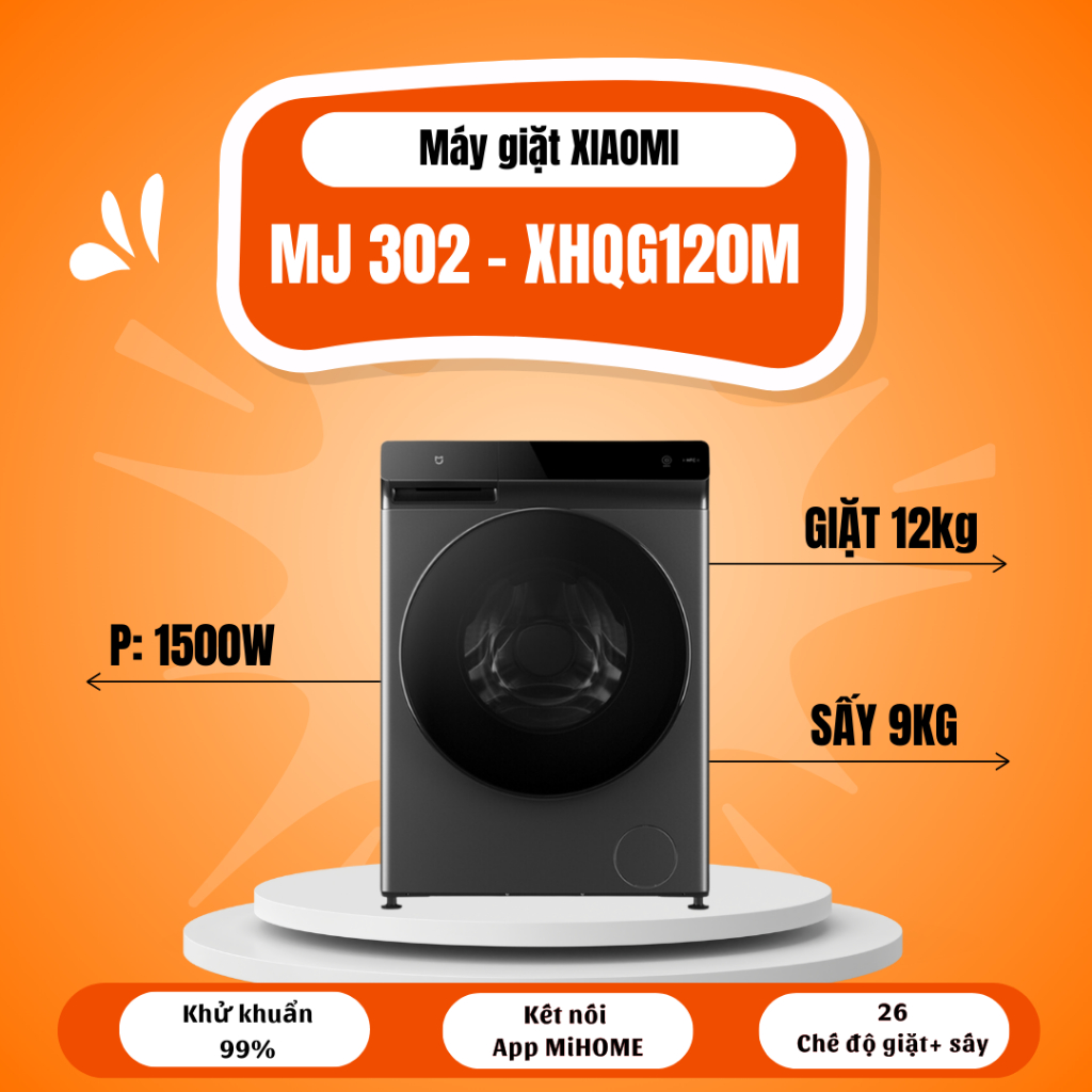 Máy Giặt Sấy Xiaomi Mijia MJ302 – Giặt 12kg, sấy 9kg, 26 chương trình giặt bản mới nhất | Shopee ...