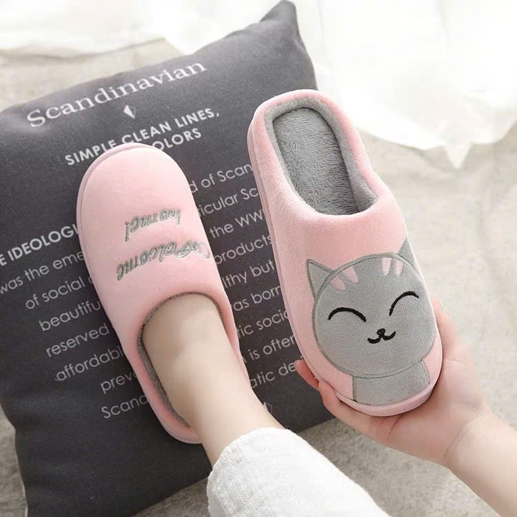 Dép Bông Ulzzang Hình Mèo Dễ Thương Cực Êm Chân | Shopee Việt Nam