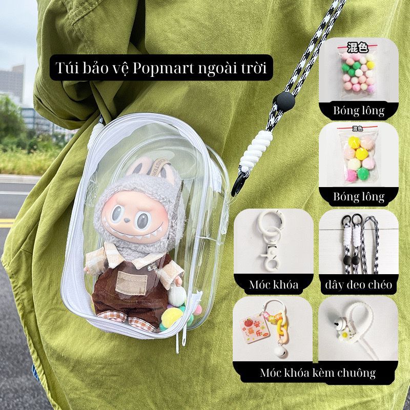 Túi đựng labubu, túi đựng baby three, túi đựng popmart trong suốt ngoài ...