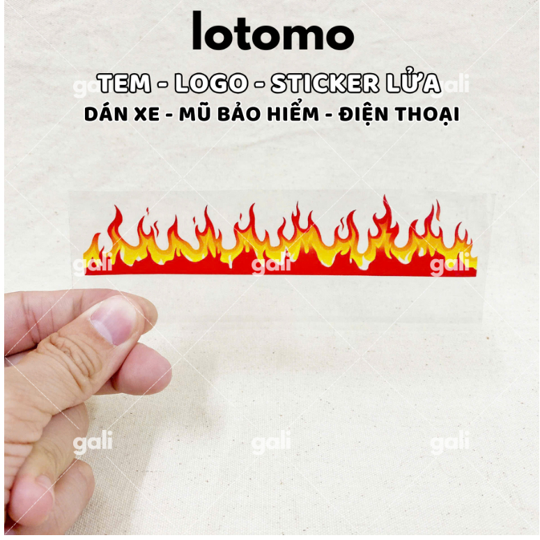 Tem Logo Sticker Lửa Chất Liệu Decal UV Trang Trí Xe Máy, Nón Mũ Bảo ...