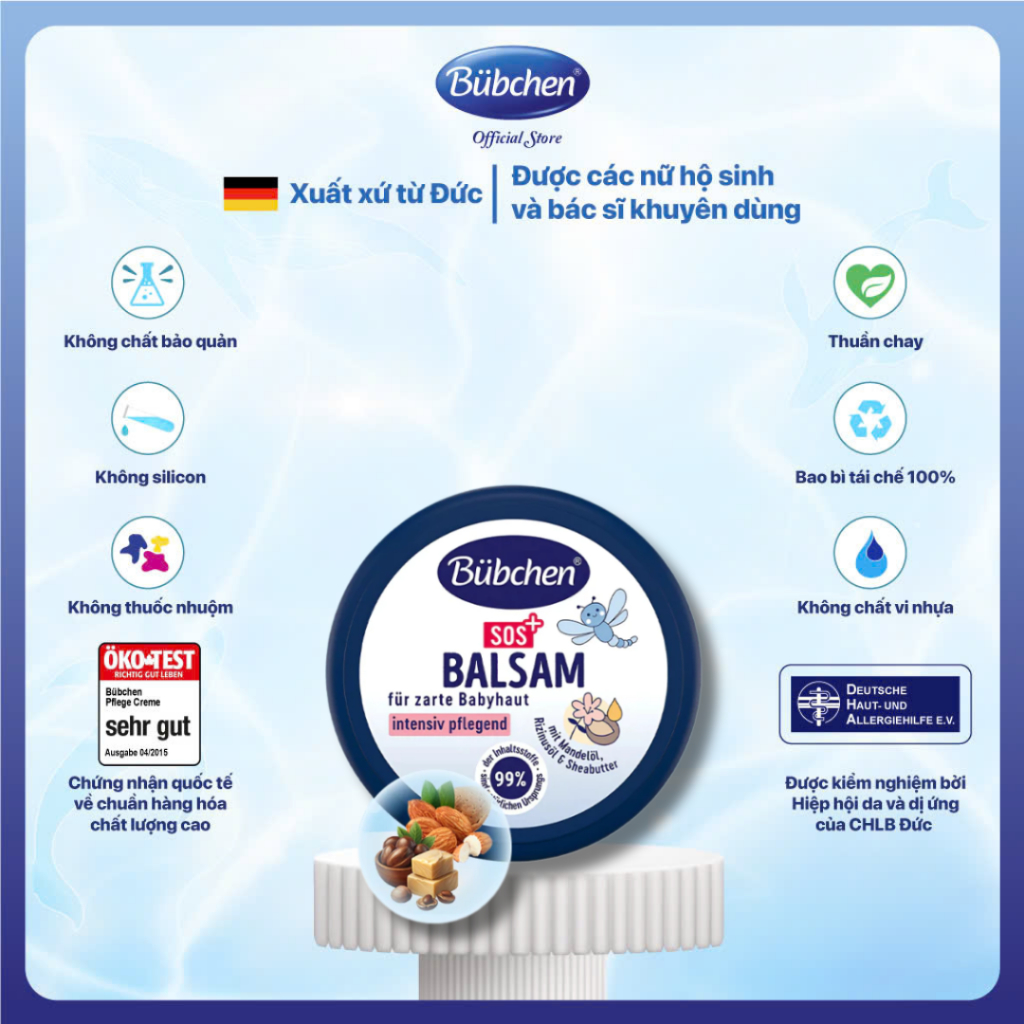 Sáp Dưỡng Ẩm Môi và Da SOS Balsam 20ml Dành Cho Bé 3 Tuổi Bubchen ...