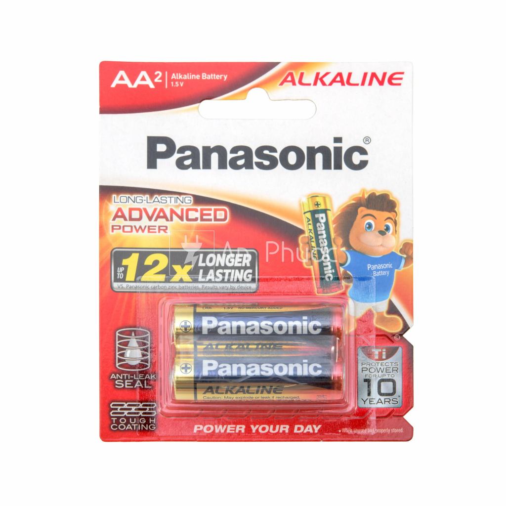 Pin tiểu AA Panasonic Alkaline LR6 - LR6T/2B (size lớn, vỉ 2 viên) | Shopee Việt Nam