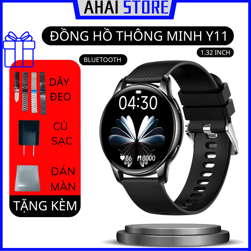 Đồng hồ Y11 kết nối bluetooth bản size mini 1.32inch dành cho cổ tay nhỏ nghe nhận cuộc gọi 2 ...