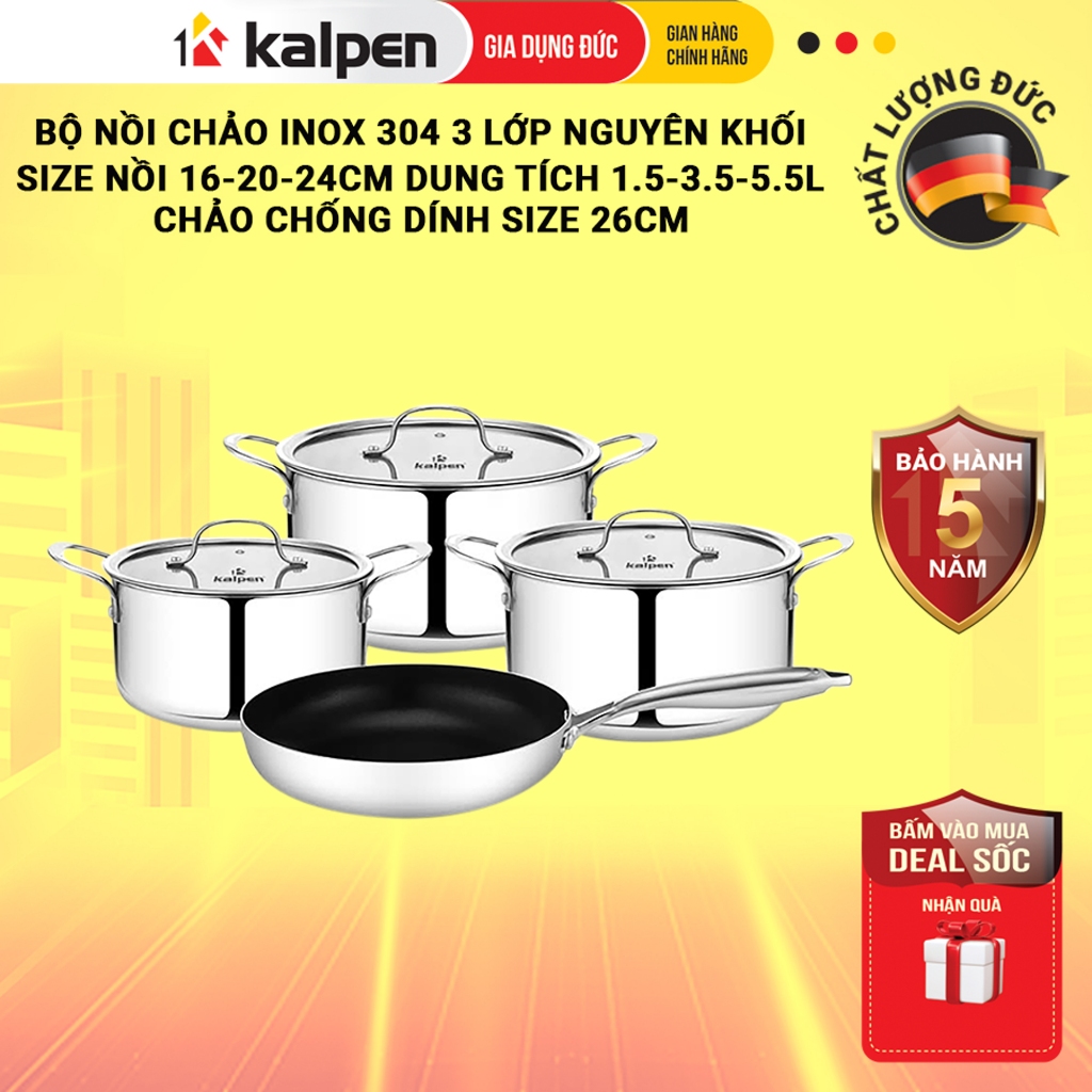 Nồi Inox 3 Lớp Liền Khối Cao Cấp Kampfer KF2 Hàng Chính Hãng Kalpen ...