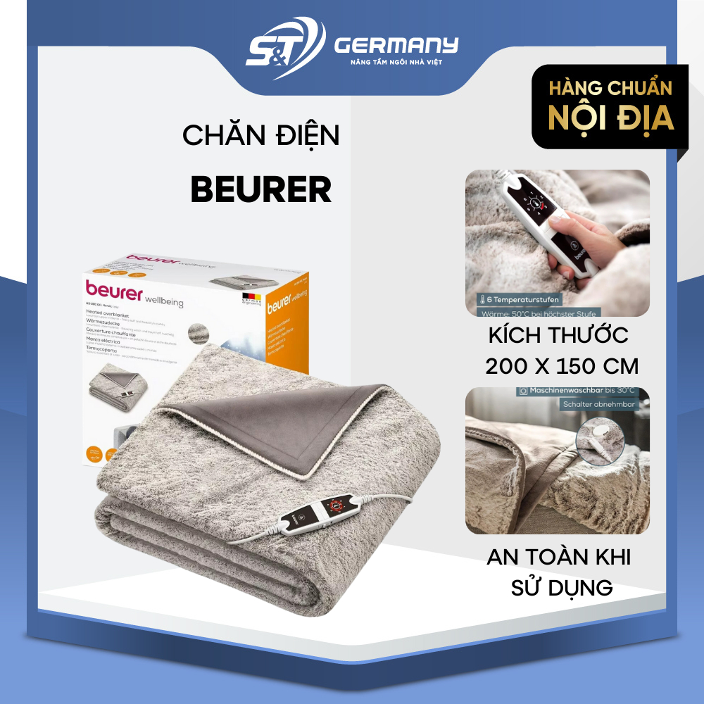 Chăn điện BEURER HD150 XXL 200 x 150cm nội địa Đức, chăn điện 6 mức ...