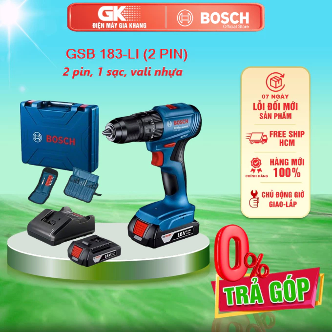 GIAO TOÀN QUỐC - (06019K91K0) Máy Khoan Pin Bosch GSB 183-LI (2 PIN ...