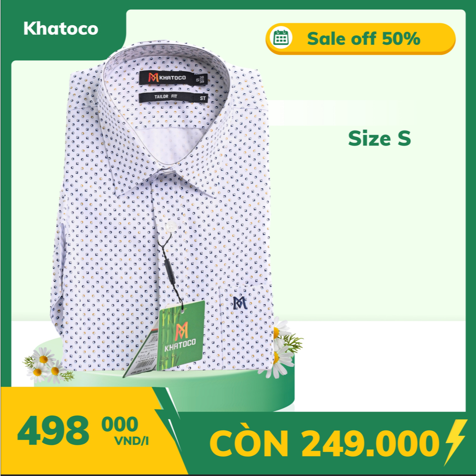 Áo sơ mi Khatoco sale off 50% (S) | Shopee Việt Nam