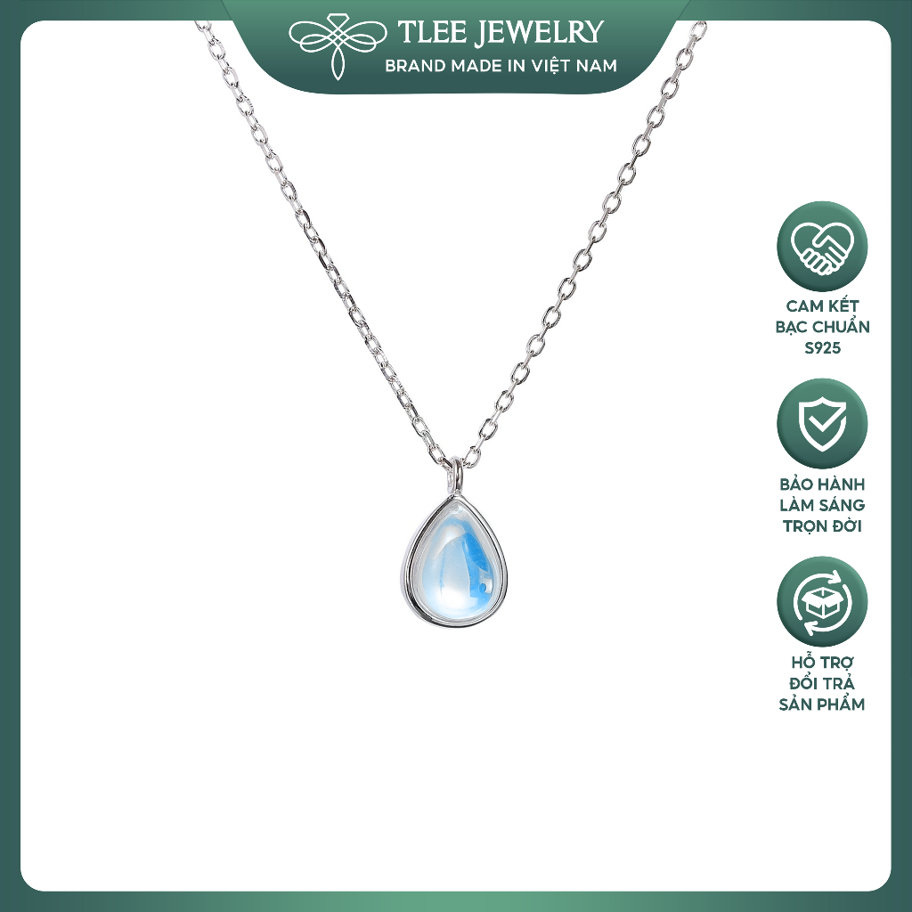 Dây chuyền bạc TLEE mặt moonstone giọt nước TLEE JEWELRY D0240 | Shopee ...
