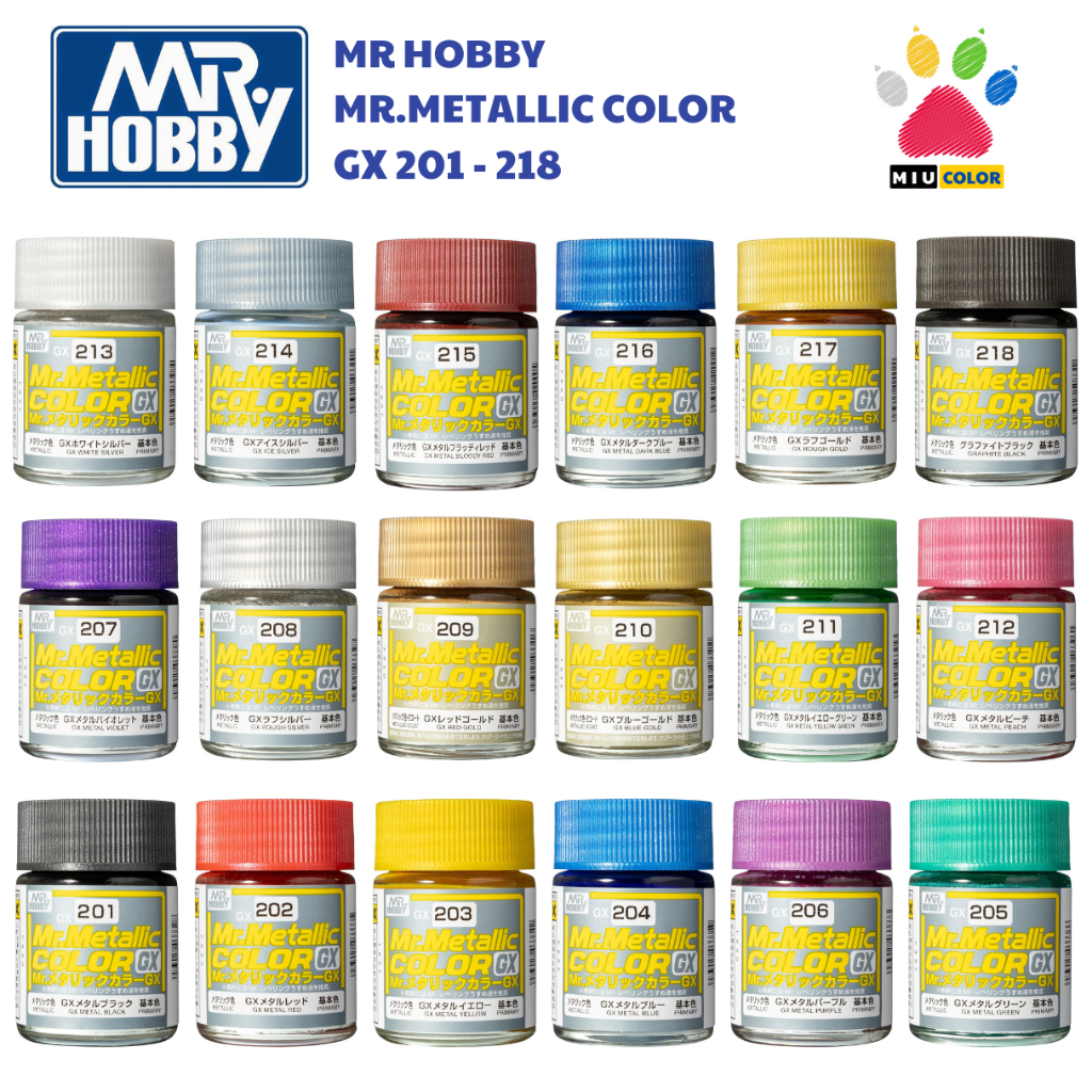 MR.HOBBY sơn mô hình màu kim loại - MR.METALLIC COLOR GX ( GX 201 - 218 ...