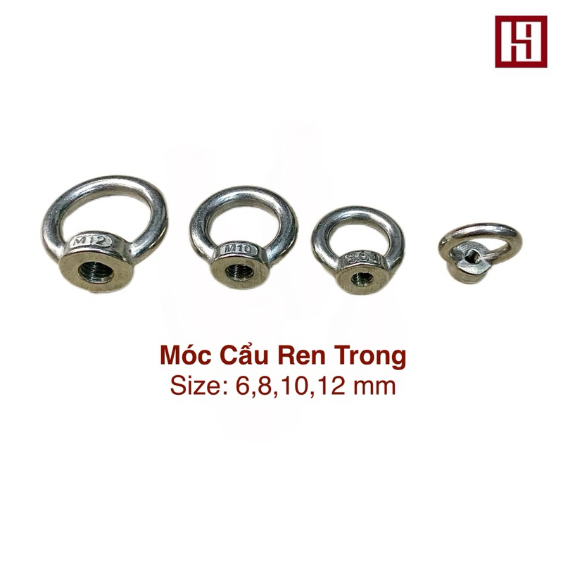 Móc Cẩu ren trong Inox 304; Bulong khoen tai cẩu size M6, M8, M10, M12 | Shopee Việt Nam