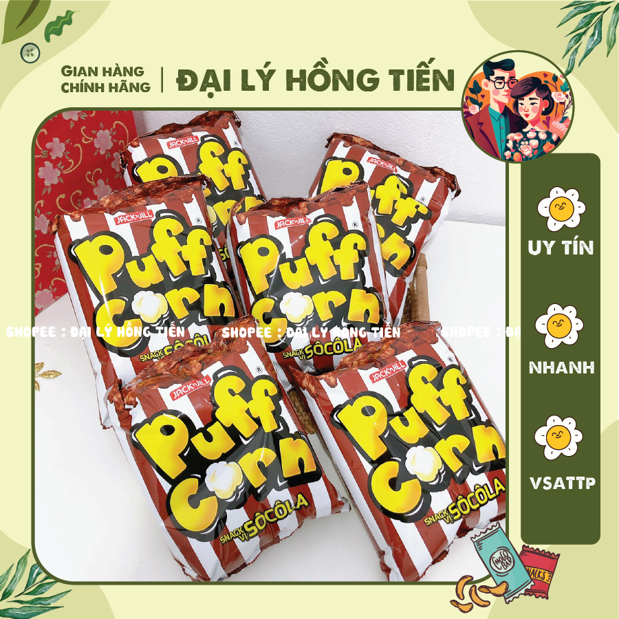 Snack Bim bim Socola puff corn (GÓI 35G) - Bim bim socola gói siêu giòn ...