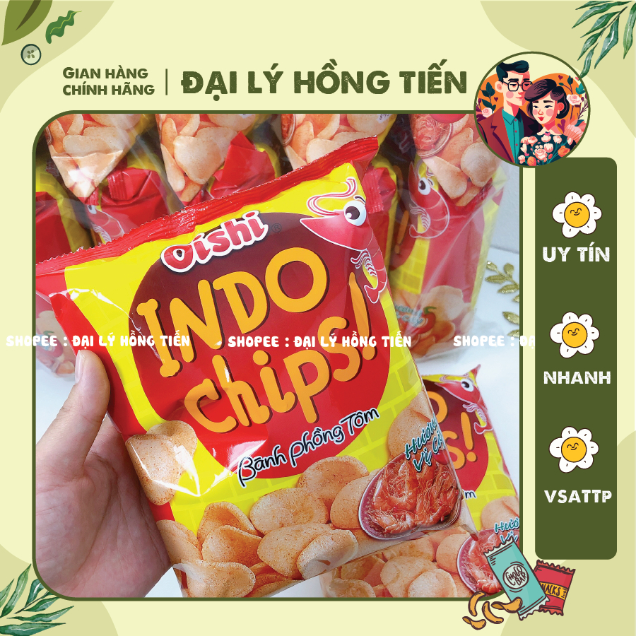 (GÓI LỚN 32G) Bim bim Oishi Snack Indo Chips bánh phồng tôm hương vị ...