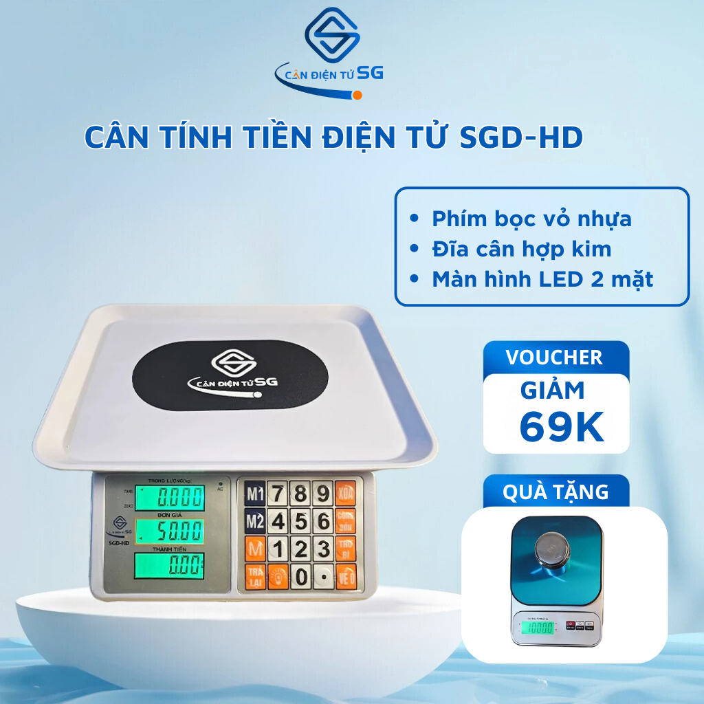 Cân tính tiền điện tử, Cân điện tử bán hàng SGD-HD, Sử dụng Tiếng Việt ...