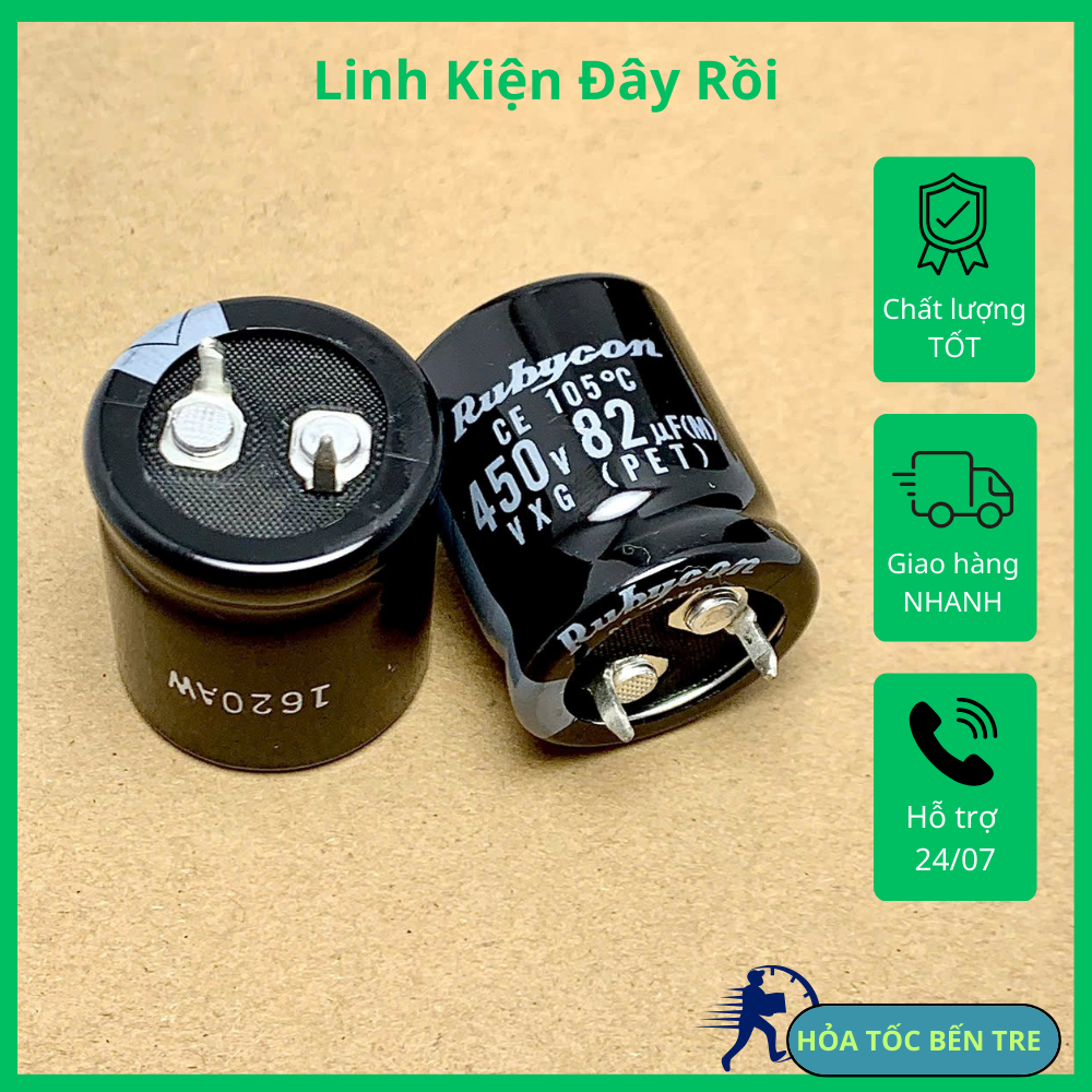 Tụ điện hóa 450v82uF 82uF 450V 82uF450V 22x25mm chính hãng RUBYCON | Shopee Việt Nam