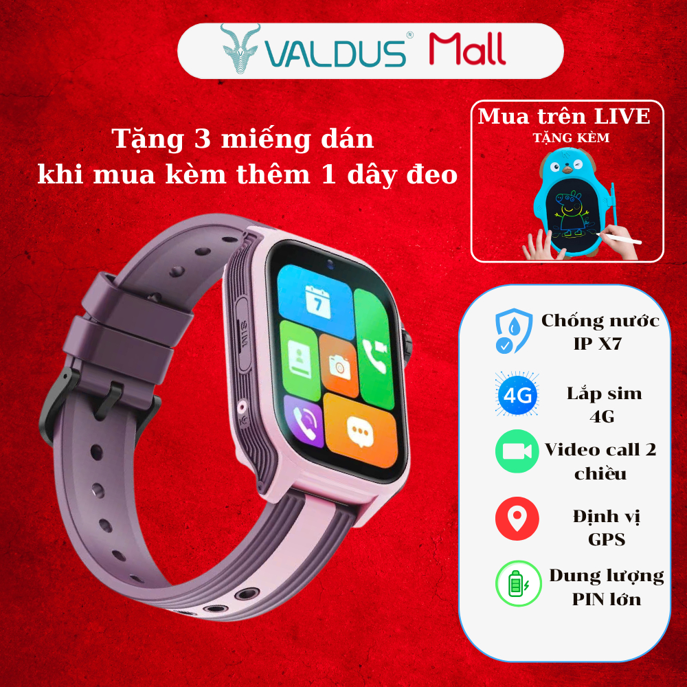 Đồng hồ thông minh trẻ em Valdus MODEL VK Kidwatch sim4G videocall định vị chính xác bảo hành 1 ...
