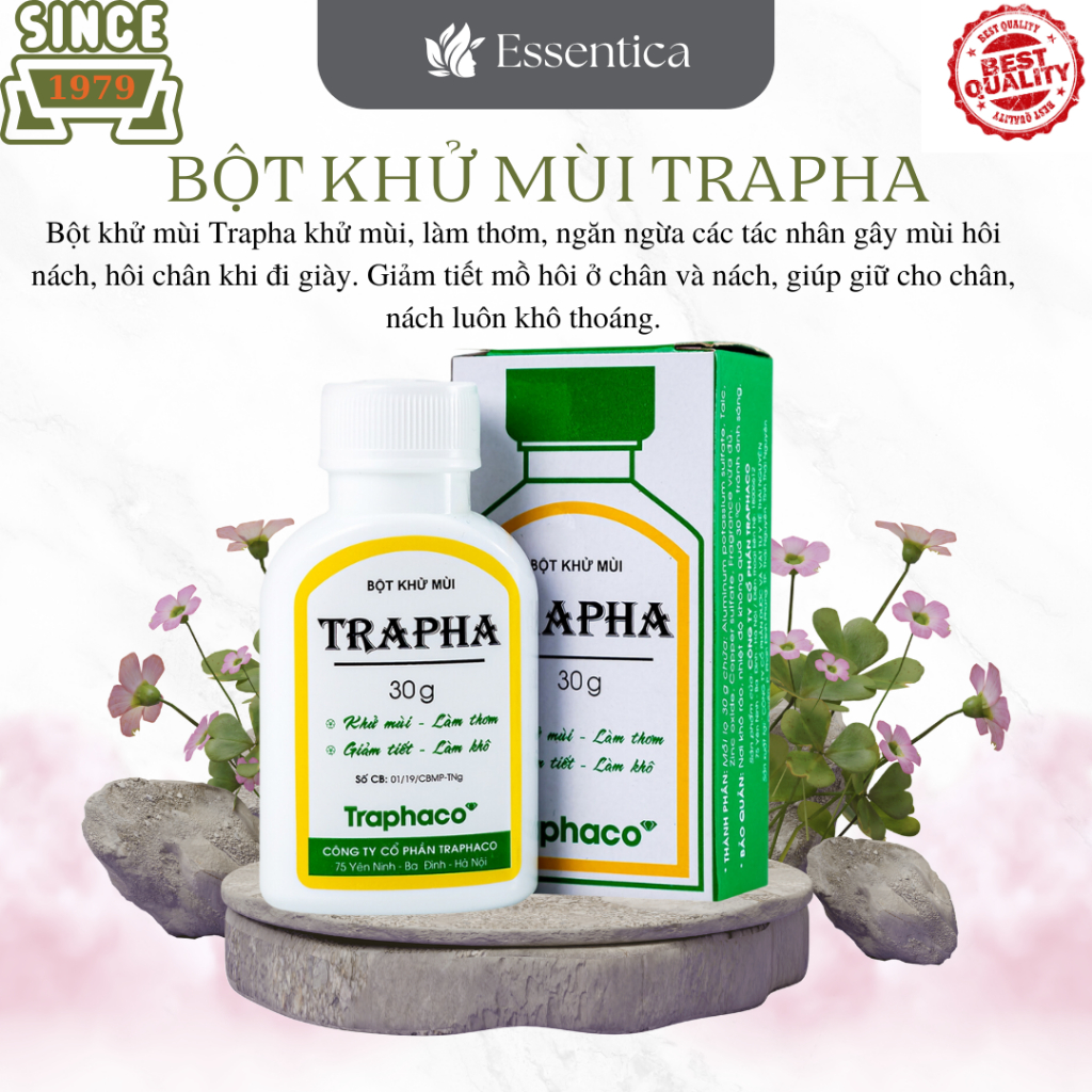 Bột khử mùi Trapha hỗ trợ khử mùi, làm thơm, ngăn ngừa mùi hôi nách ...