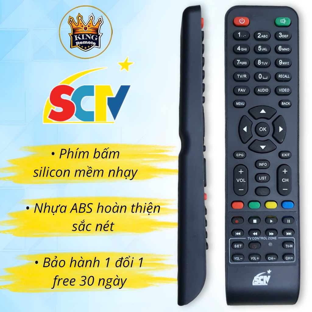 Điều khiển đầu thu truyền hình cáp SCTV loại tốt phím bấm mềm | Shopee ...