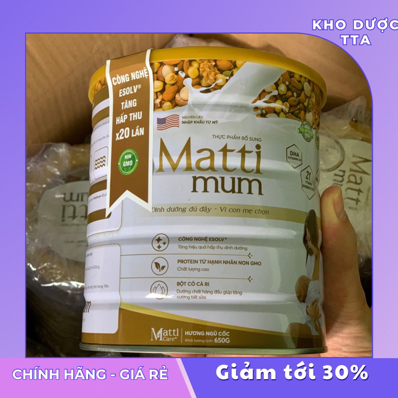 Sữa hạt lợi sữa Matti mum 650g – Sữa Hạt Lợi Sữa Cho Mẹ Sau Sinh ...
