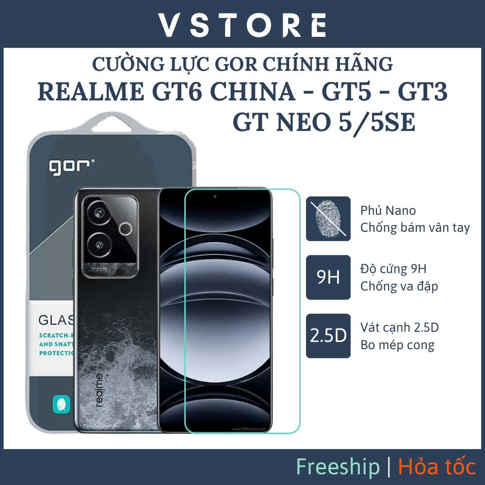 Cường lực GOR Realme GT7 China, Neo 7 /7SE, GT6 China trong suốt KO FULL MÀN chính hãng VSTORE ...