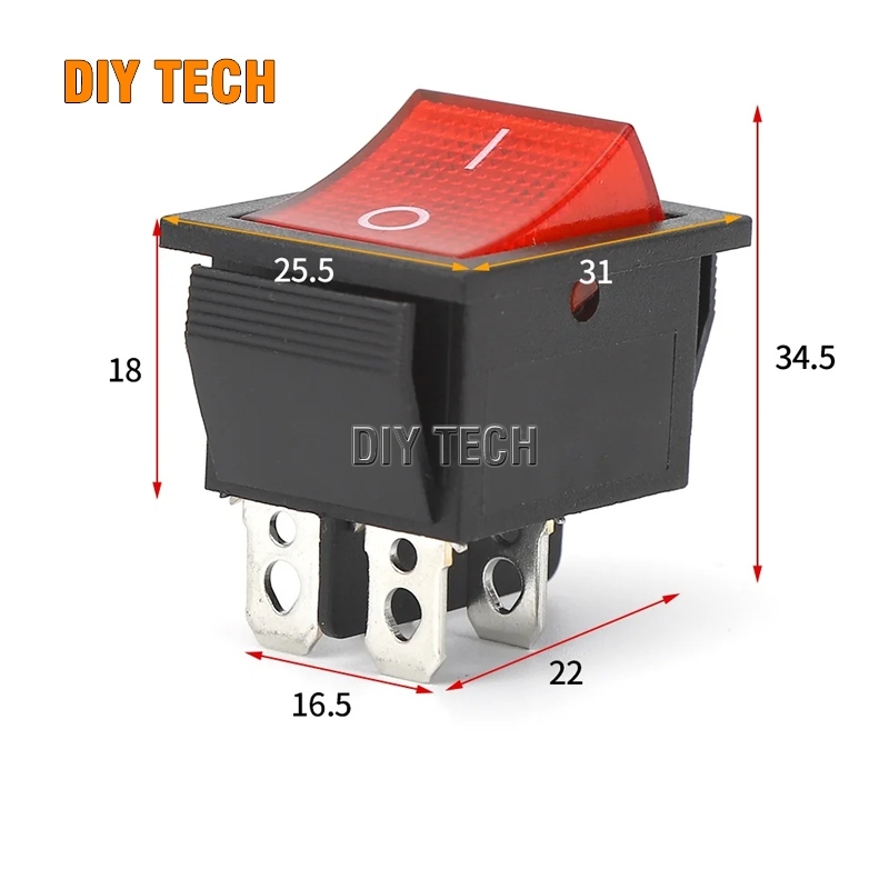 Công tắc bập bênh KCD4 250V 16A 4P | Shopee Việt Nam