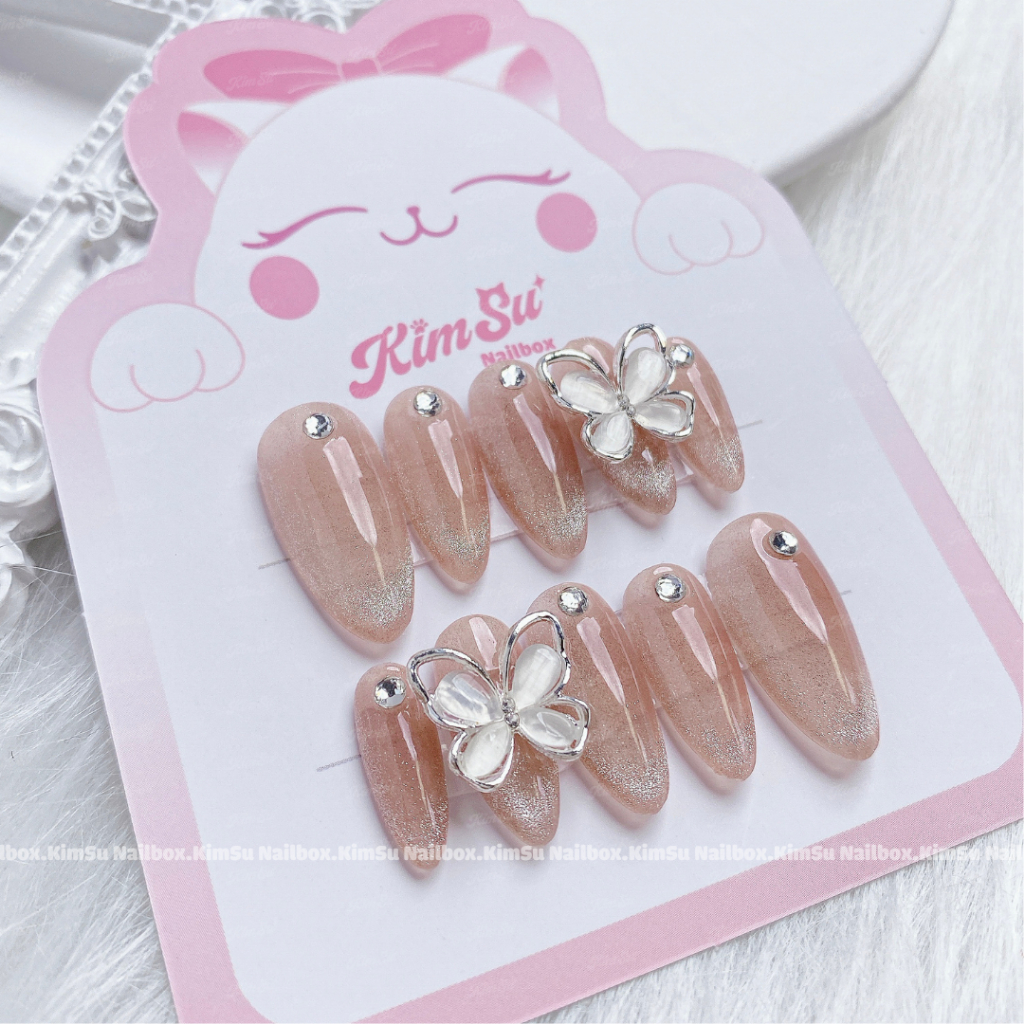 [M154] KimSu Nailbox thiết kế mắt mèo thạch hồng | Shopee Việt Nam