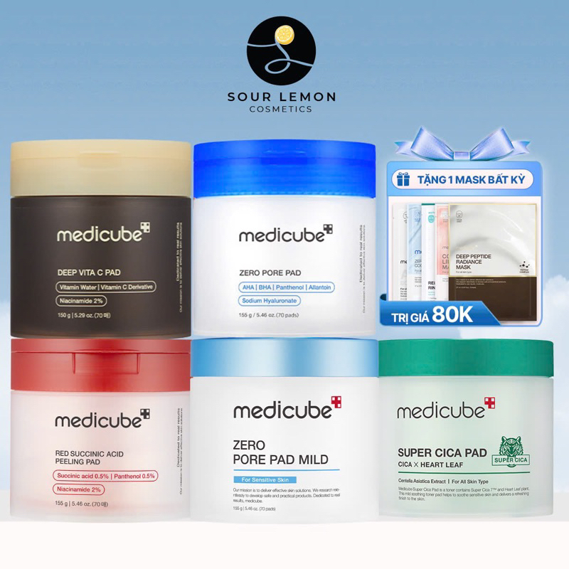 Toner Pad Se Khít Lỗ Chân Lông,Sáng Da, Dịu Da, giảm mụn Medicube Zero ...
