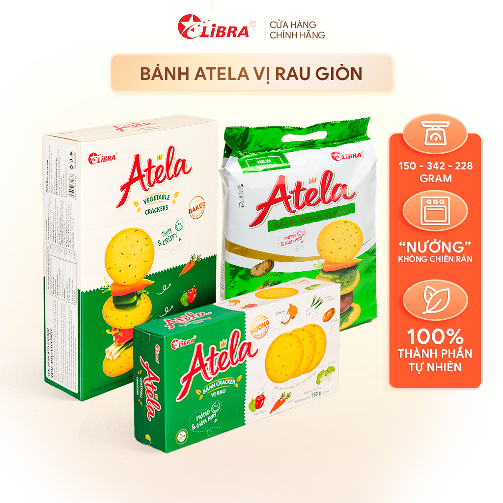 Bánh Cracker Atela vị Rau Giòn, Đồ ăn vặt mặn ngọt giòn dinh dưỡng ...