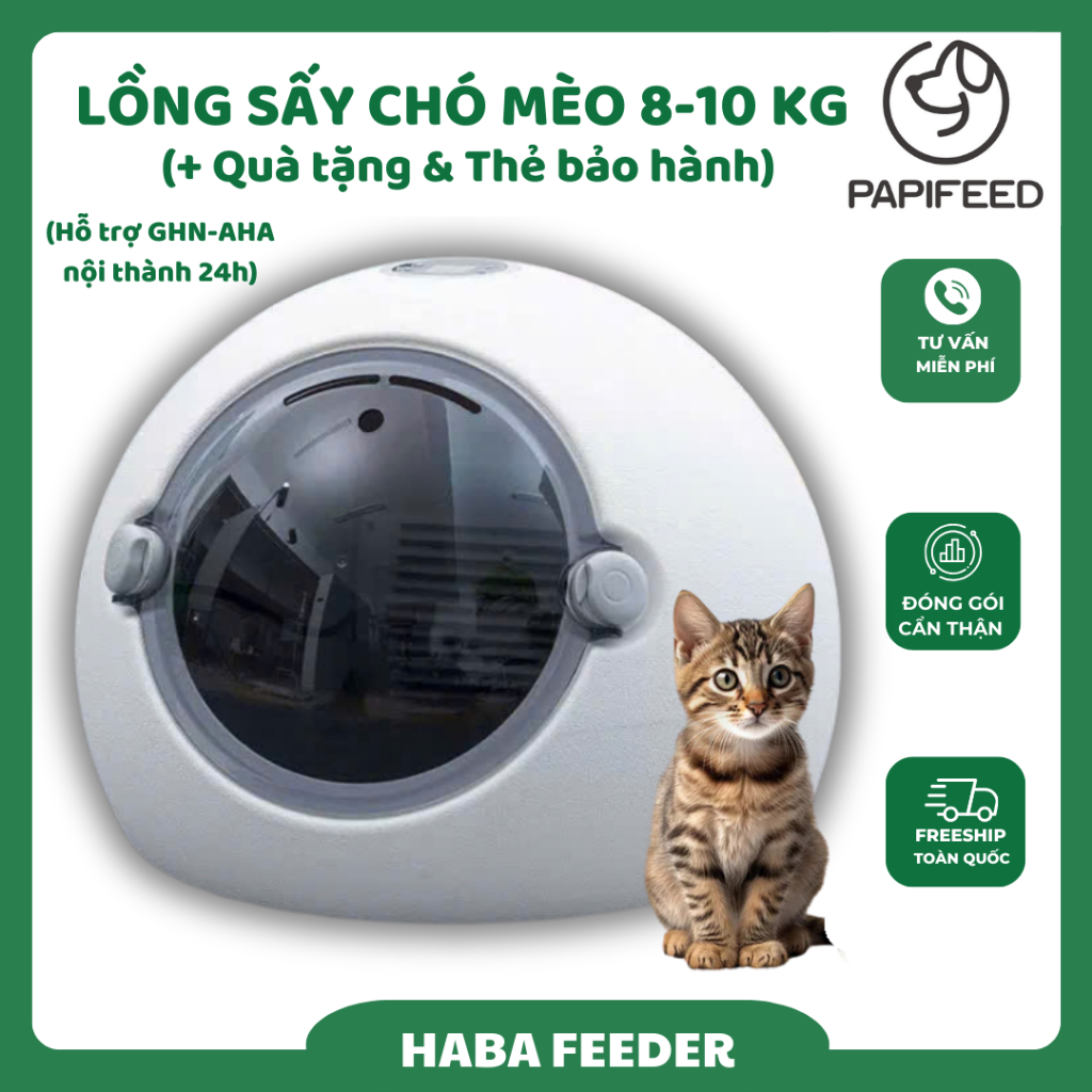 (-10%+Aha 12h) - SẴN, Lồng sấy chó mèo PAPIFEED bảo hành chính hãng ...