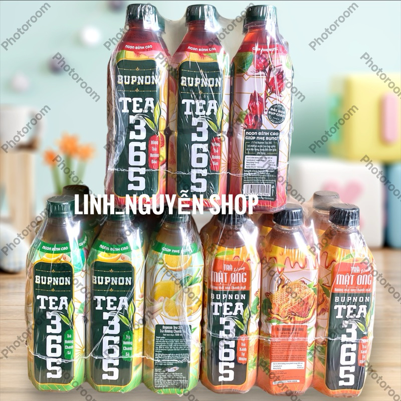 Lốc 6 chai trà BUPNON TEA365/250ml/ 500ml Hương Chanh Sả - Hồng trà đào ...